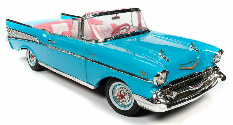1/18 Auto World 1957 Barbie Chevrolet Chevy Bel Air (Aqua Blue) Diecast ...