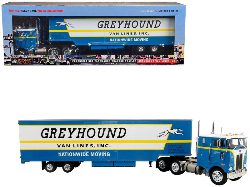 Peterbilt 352 Pacemaker Tractor Truck with Trailer "Greyhound Van Lines ...