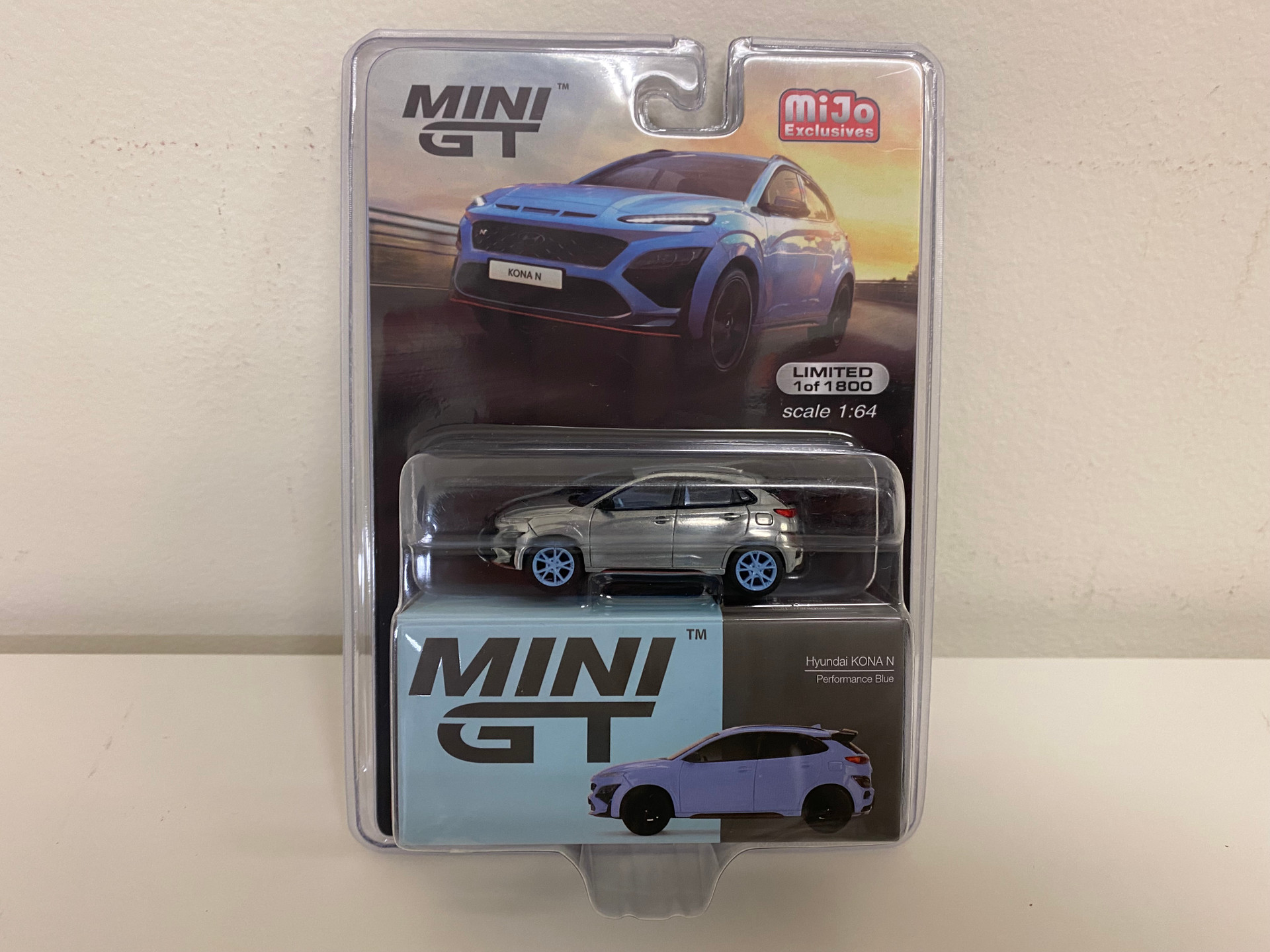 CHASE CAR 1/64 Mini GT Hyundai Kona N Performance (Silver with Blue ...