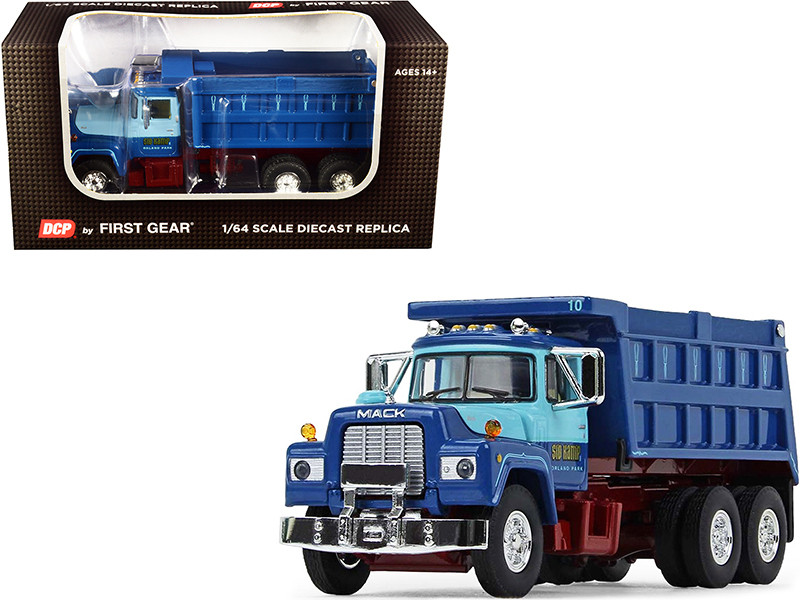 Mack R Model Tandem Axle Dump Truck "Sid Kamp" Dark Blue and Light Blue ...