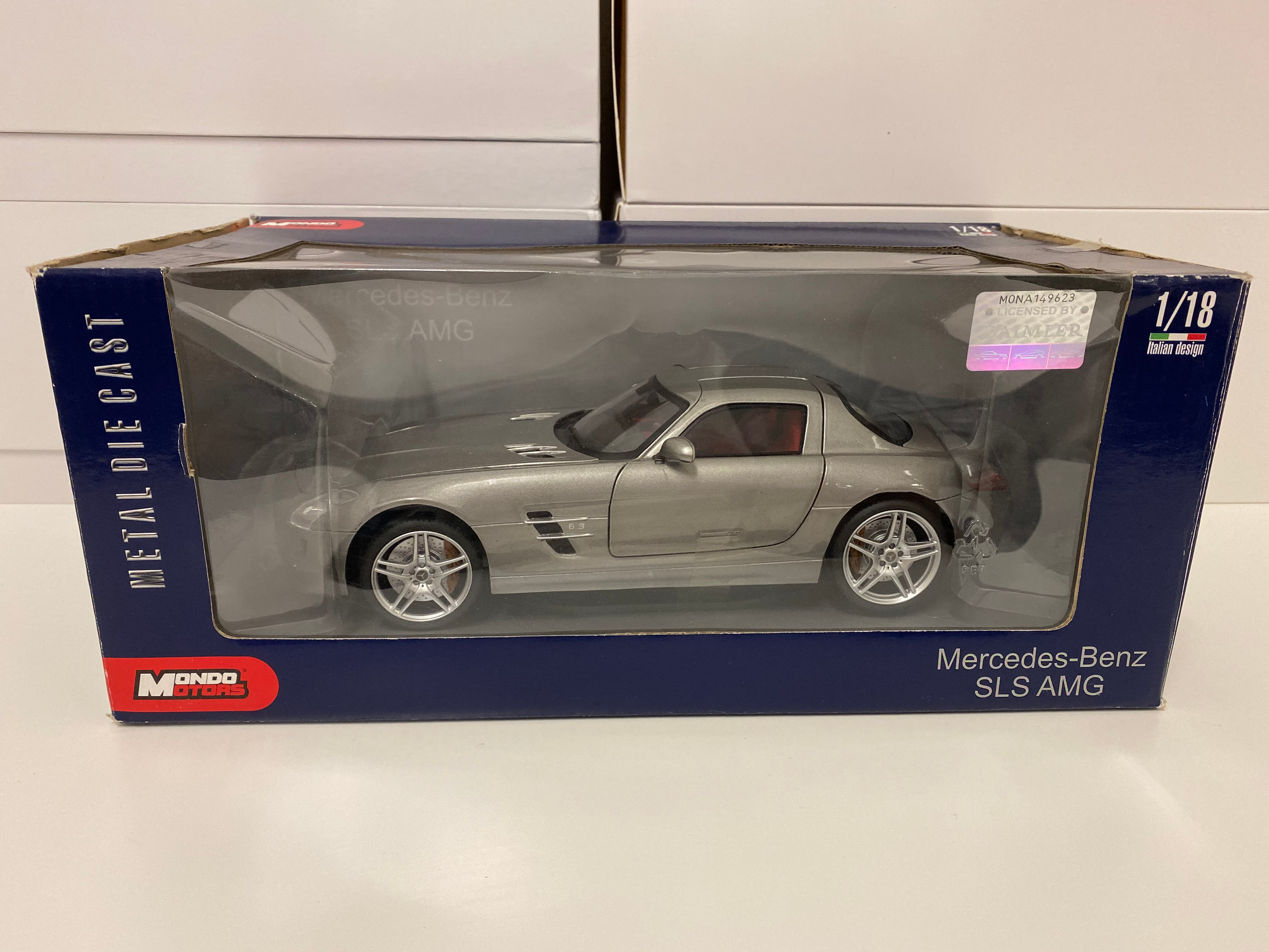 1/18 Mondo Motor Mercedes-Benz SLS AMG (Silver Grey) Diecast Car Model ...