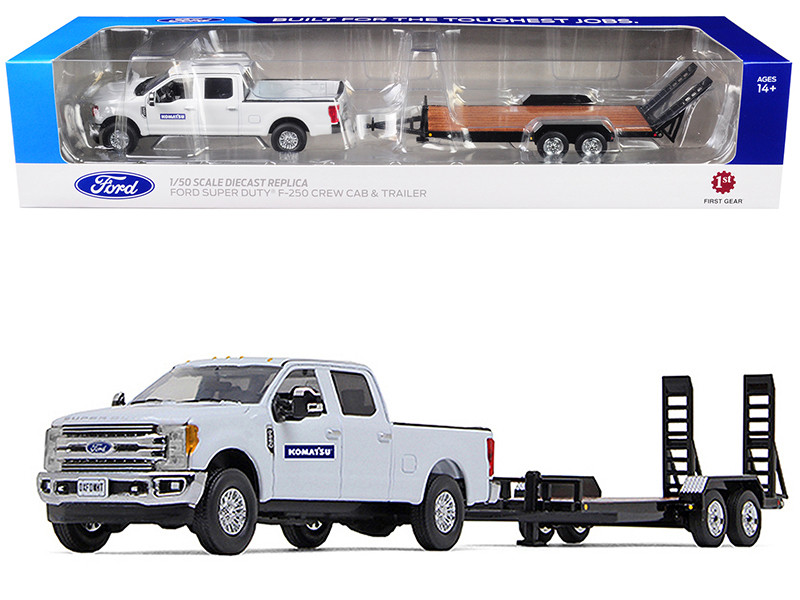 Ford F-250 "Komatsu" Crew Cab Super Duty Pickup Truck White with Tandem ...