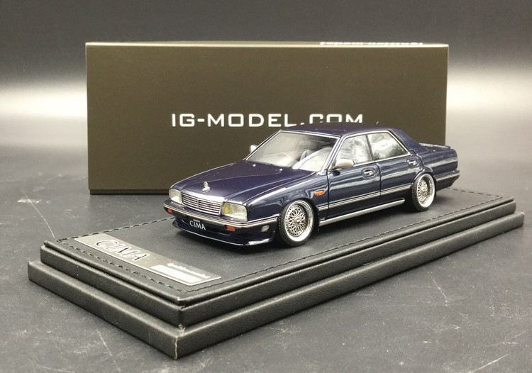 1/43 IG Ignition Model Nissan Gloria Cima (Y31) (Dark Blue) Car Model ...