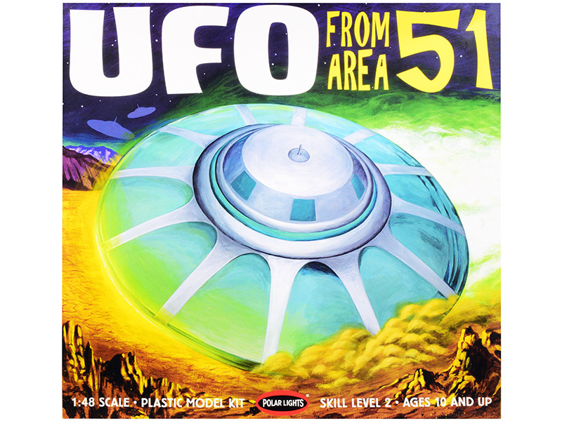 Skill 2 Model Kit UFO from Area 51 with 2 Aliens and 1 Guard Figurines ...