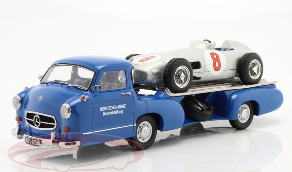 1/18 Werk83 Set of Mercedes-Benz Racing Transporter Blue Wonder With ...