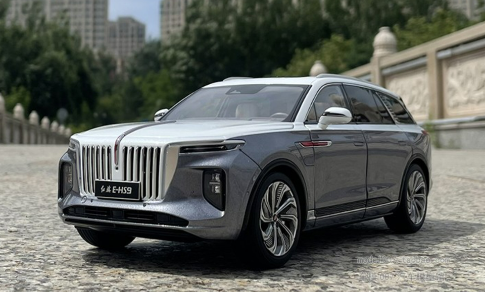 1/18 Dealer Edition HongQi Hong Qi E-HS9 EHS9 (Grey with White Top) Full Open Diecast Car Model ...