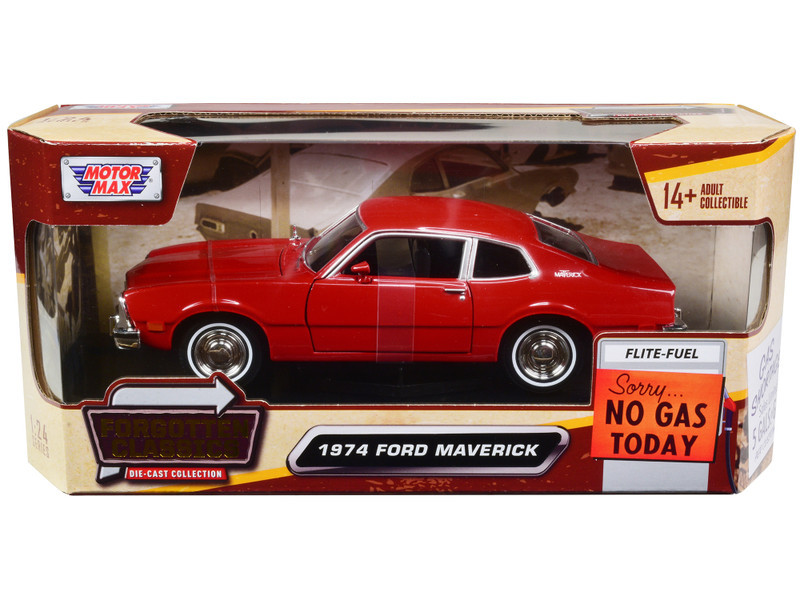 1974 Ford Maverick Red "Forgotten Classics" Series 1/24 Diecast Model ...