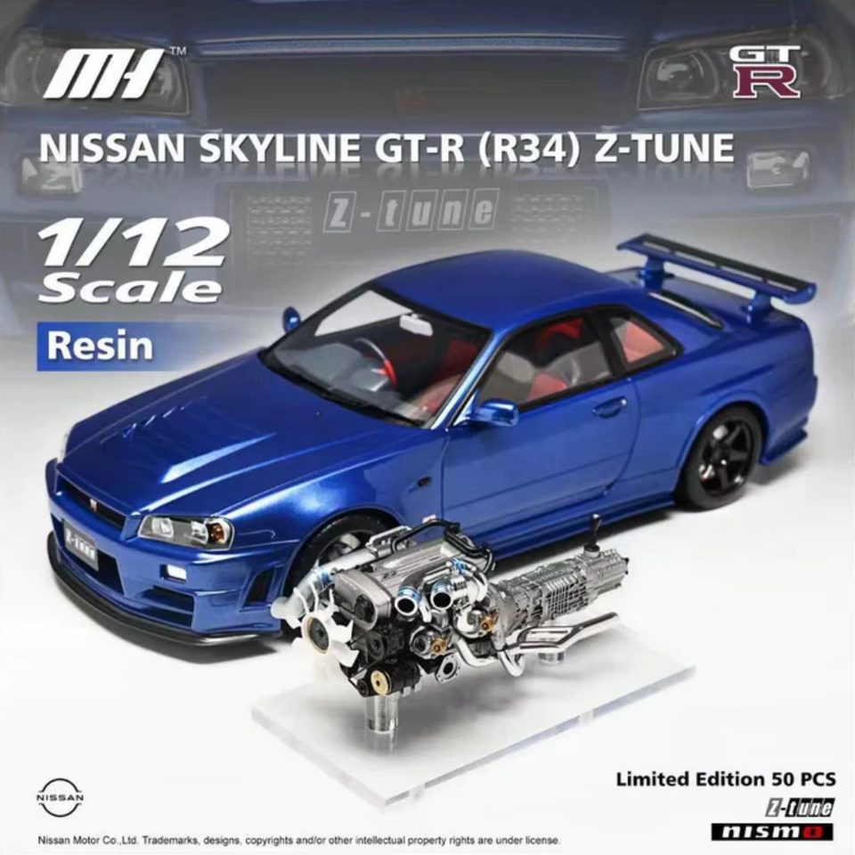 1/12 Motorhelix Nissan Skyline GT-R (R34) Z-Tune (Blue) Fully Open ...