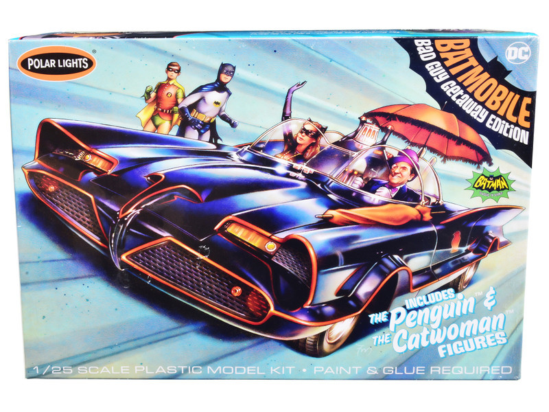 Skill 2 Model Kit 1966 Batmobile "Bad Guy Getaway Edition" with Penguin ...