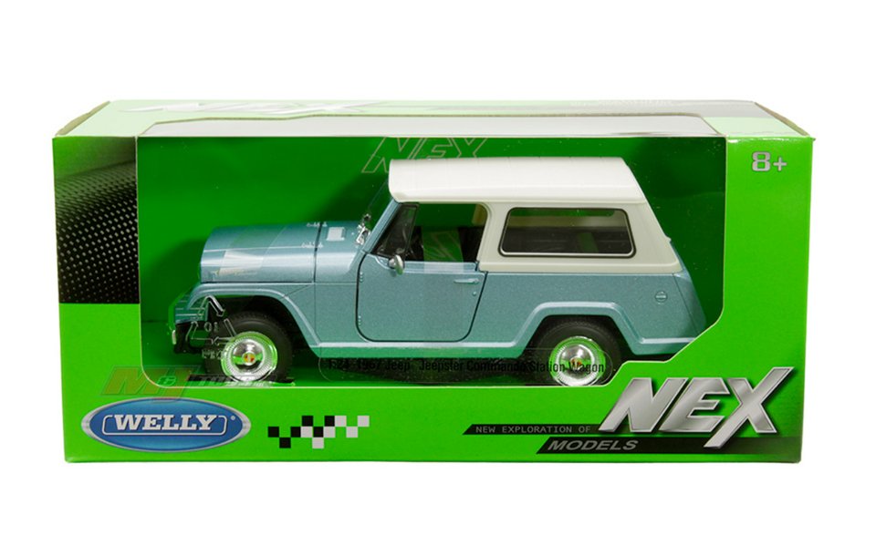 1/24 Welly 1967 Jeep Jeepster Commando Station Wagon (Blue & White ...