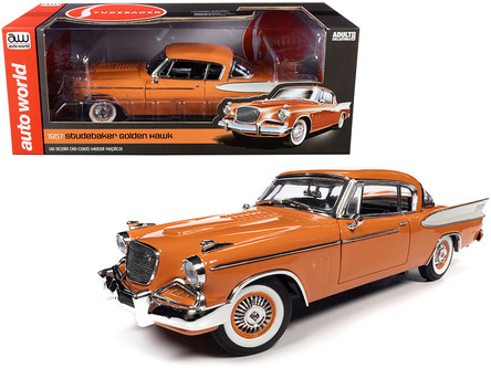 1957 Studebaker Gold Hawk Coppertone Orange and White 1/18 Diecast ...