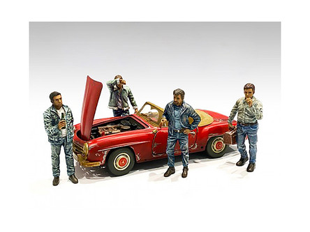 Auto Mechanics Figurines 4 piece Set for 1/18 Scale Models by American ...
