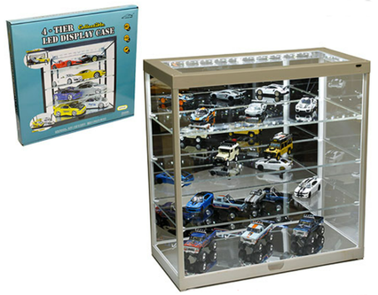 Desktop 4 Tier Show Case with USB Powered LED Lights - LIVECARMODEL.com