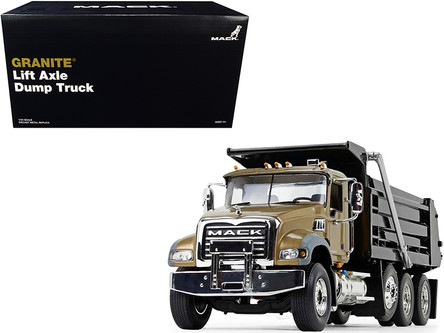 Mack Granite MP Dump Truck Gold and Black 1/34 Diecast Model by First ...