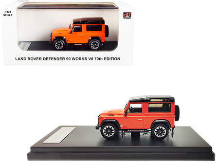 Land Rover Defender 90 Works V8 Bright Orange with Black Top "70th ...