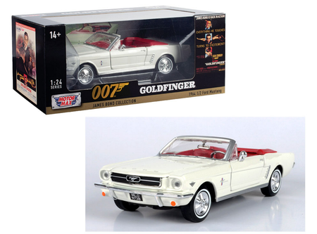1964 1/2 Ford Mustang Convertible White with Red Interior James Bond ...
