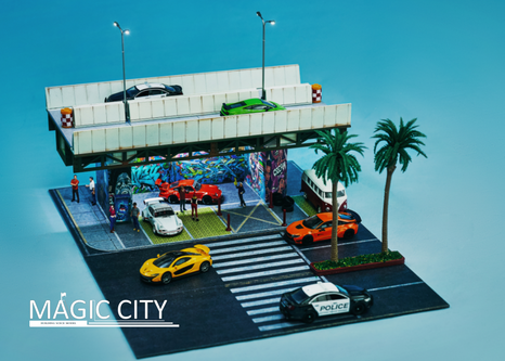 1/64 Magic City Highway Freeway Bridge Overpass Diorama (car models ...