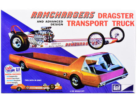 Skill 2 Model Kit Ramchargers Dragster and Advanced Design Transport ...