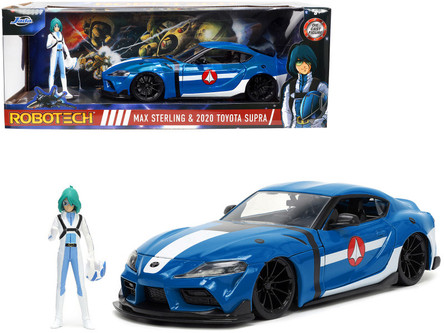 2020 Toyota Supra Blue with Graphics and Max Sterling Diecast Figurine ...