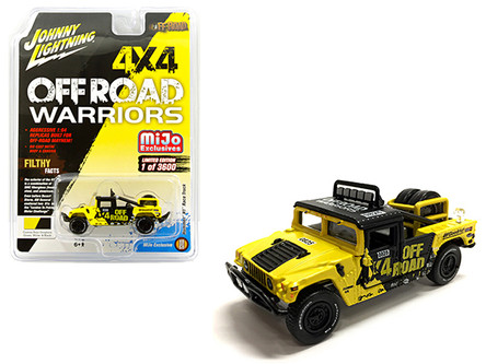 1/64 Johnny Lightning Hummer H1 Race Truck Yellow and Black with Tire ...