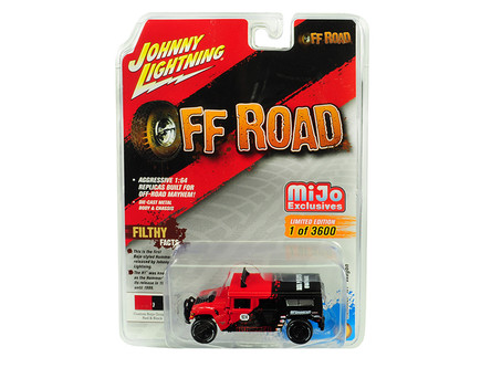 1/64 Johnny Lightning Hummer H1 Wagon #924 Red and Black "Baja Pilots ...