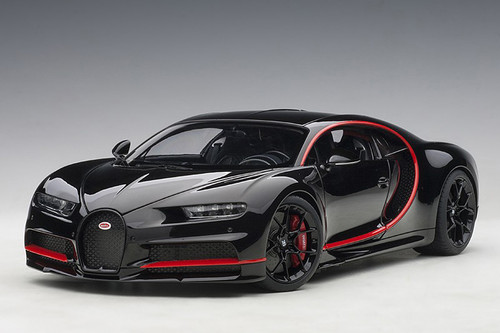 1/18 AUTOart Bugatti Chiron (Nocturne Black with Red Accets) Car Model ...