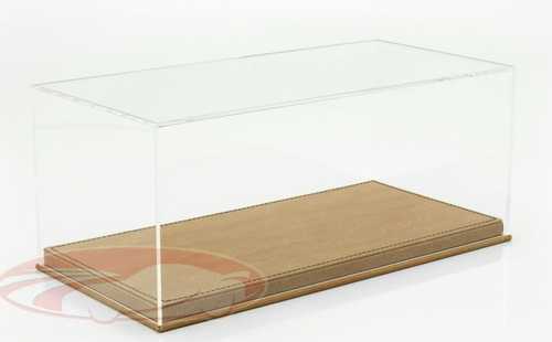 1/18 High Quality Showcase with Brown Leather Base & Acrylic Cover ...