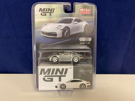 CHASE CAR 1/64 Mini GT Porsche 911 (992) Carrera S Silver Diecast Car ...