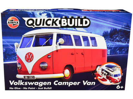 Skill 1 Model Kit Volkswagen Camper Van Red Snap Together Model by ...