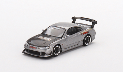 1/64 MINI GT Nissan Silvia Top Secret (S15) Silver - LIVECARMODEL.com