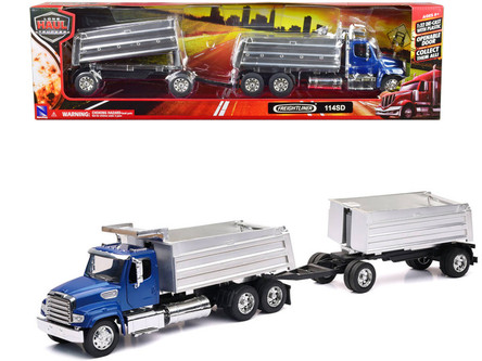 Freightliner 114SD Dump Truck with Twin Dump Body Blue "Long Haul ...