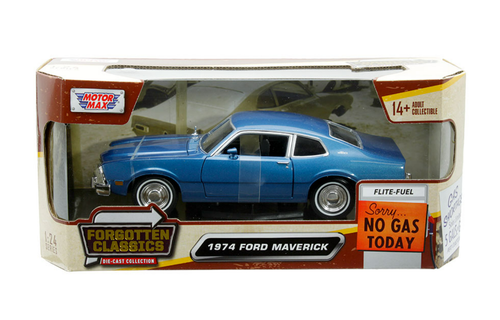 1/24 Motormax 1974 Ford Maverick (Blue) Diecast Car Model ...