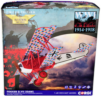 Fokker D.VII (OAW) Fighter Aircraft "Ltn. Kurt Monnington Jasta 18 ...