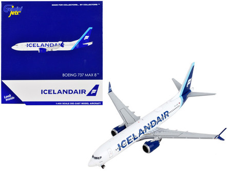 Boeing 737 MAX 8 Commercial Aircraft "Icelandair" White with Blue Tail ...