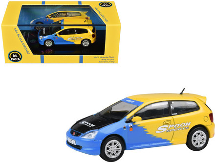 1/64 Paragon 2001 Honda Civic Type-R EP3 Spoon Livery Diecast Car Model ...