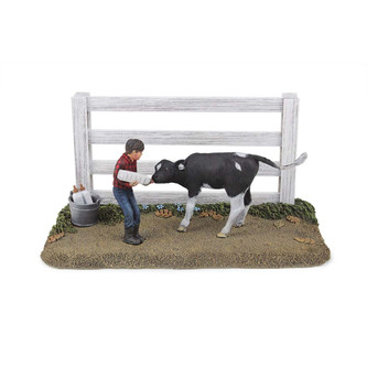 First Gear Little Boy Feeding Calf Figure Set - LIVECARMODEL.com