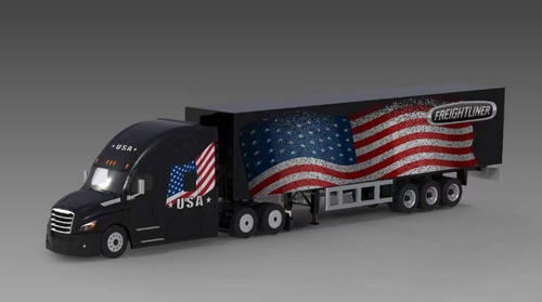 1/64 TimeMicro & Perka Freightliner Trailer Truck (American Flag ...