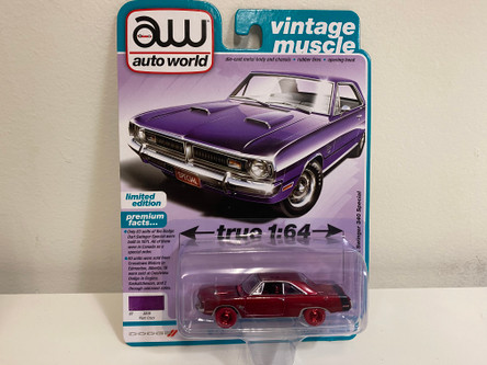 CHASE CAR 1/64 Auto World 1971 Dodge Dart Swinger 340 Special (Red with ...