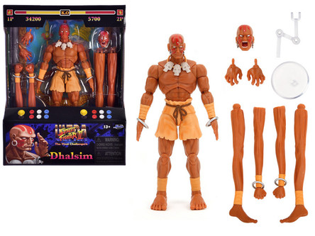 Dhalsim 6" Moveable Figure with Alternate Head and Limbs "Ultra Street ...