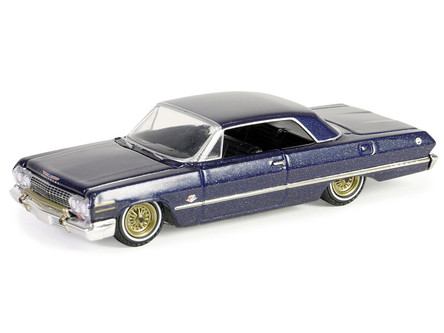 1963 Chevrolet Impala Lowrider Dark Blue Metallic with Gold Wheels ...