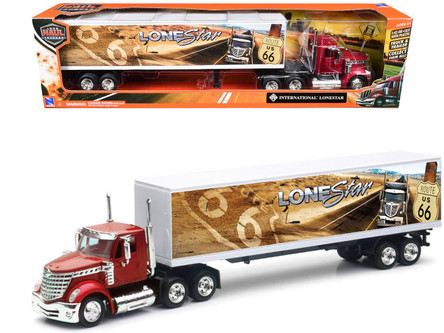 1/43 New Ray International LoneStar Route 66 Graphics Burgundy Cab with ...
