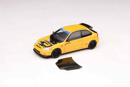1/64 Motorhelix Honda Civic Type-R EK9 Spoon (Sunlight Yellow) Diecast ...