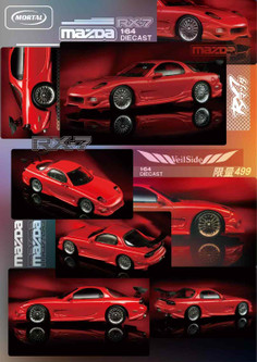1/64 Mortal Mazda RX-7 RX7 Veilside (Red) Diecast Car Model ...