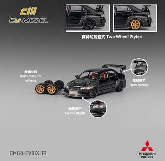 1/64 CM Model Mitsubishi Lancer Evo IX Evo 9 (Carbon Black) Diecast Car ...