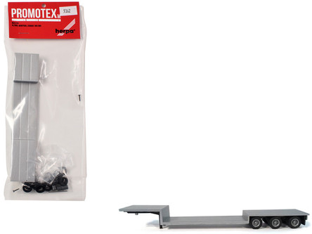 3-Axle Double-Drop Flatbed Trailer Silver Top 1/87 (HO) Plastic Model ...