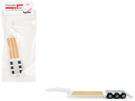 3-Axle Heavy Equipment Lowboy Trailer White 1/87 (HO) Plastic Model by ...