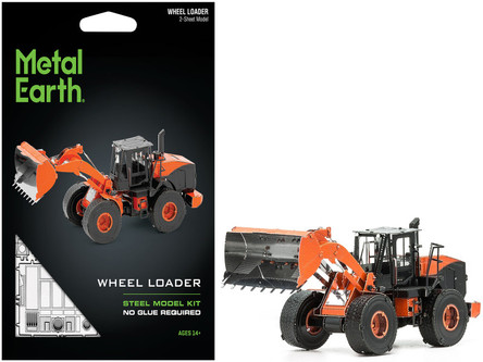 Model Kit Wheel Loader Orange and Black (Challenging Difficulty) Steel ...