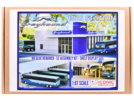 Greyhound Bus Station Diorama EZ Assembly Kit 1/87 (HO) Model by Iconic ...