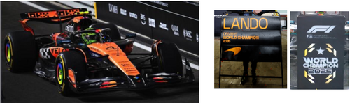 1/18 Spark 2025 Formula 1 Abu Dhabi GP 3rd Place Mclaren MCL39 #4 Lando ...