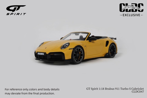 1/18 GT Spirit Porsche Brabus 911 Turbo S Cabriolet (Yellow) Car Model ...